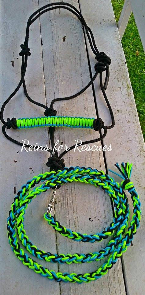 Custom Rope Halter with Matching Lead Rope, Horse Sized – Reins for Rescues